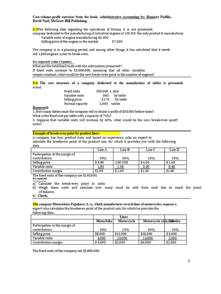 Variable Cost Exercises Part 2 | PDF | Financial Accounting | Business
