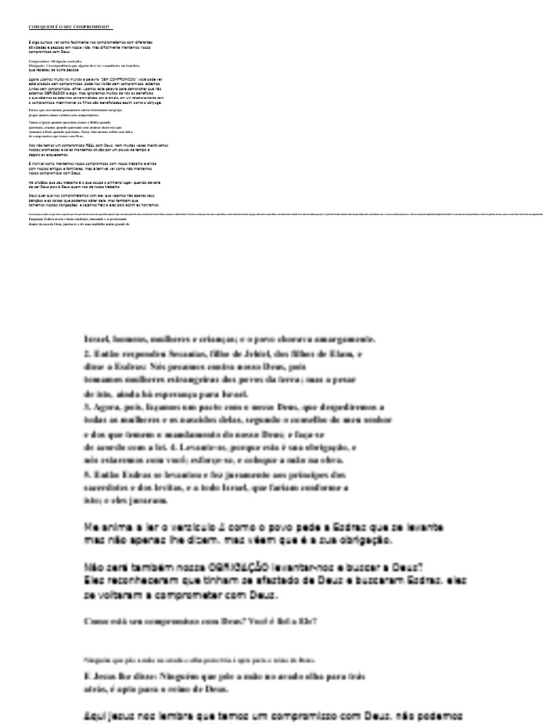 Com Quem É o Seu Compromisso | PDF | Deus | Fé