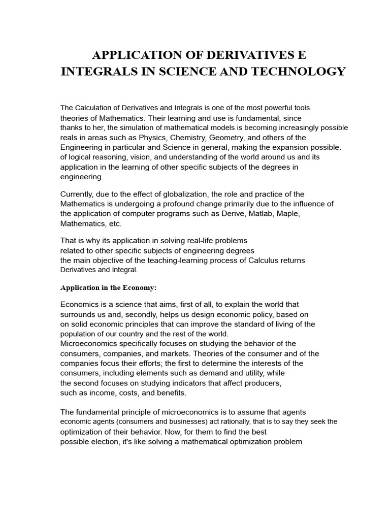Derivatives and Integrals in Engineering | PDF | Mathematics | Integral
