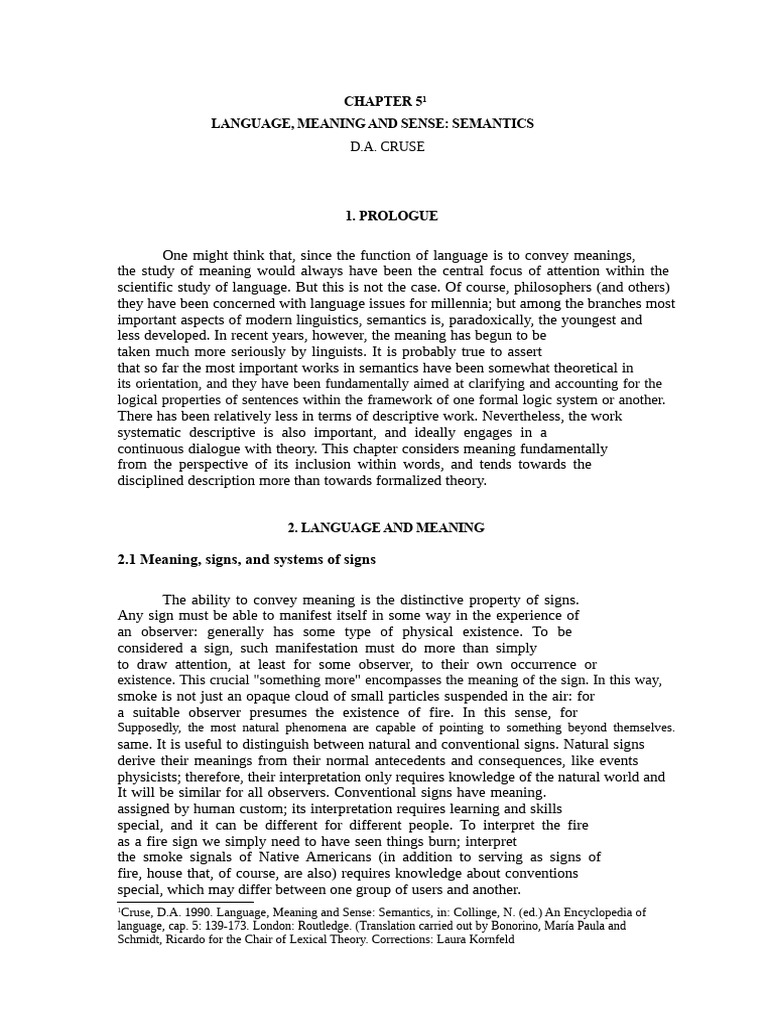 Understanding Language and Semantics | PDF | Semantics | Idiom
