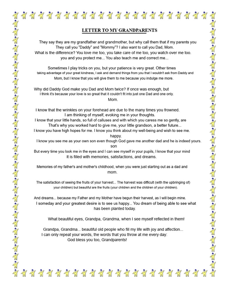 Letter to My Grandparents | PDF | Grandparent