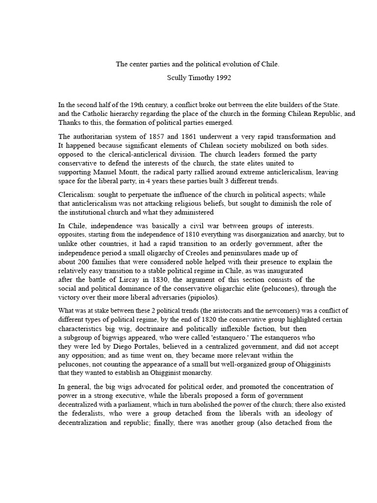 The Center Parties and The Political Evolution of Chile | PDF | Chile ...