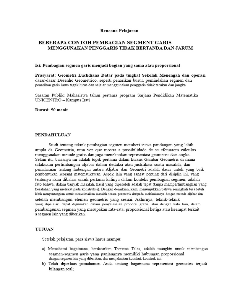 Pembagian Segmen Garis dalam Geometri | PDF