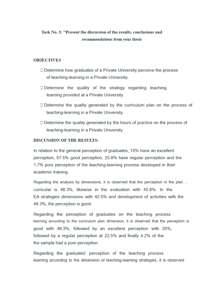 Task 3: "Present The Discussion of The Results, Conclusions, and ...