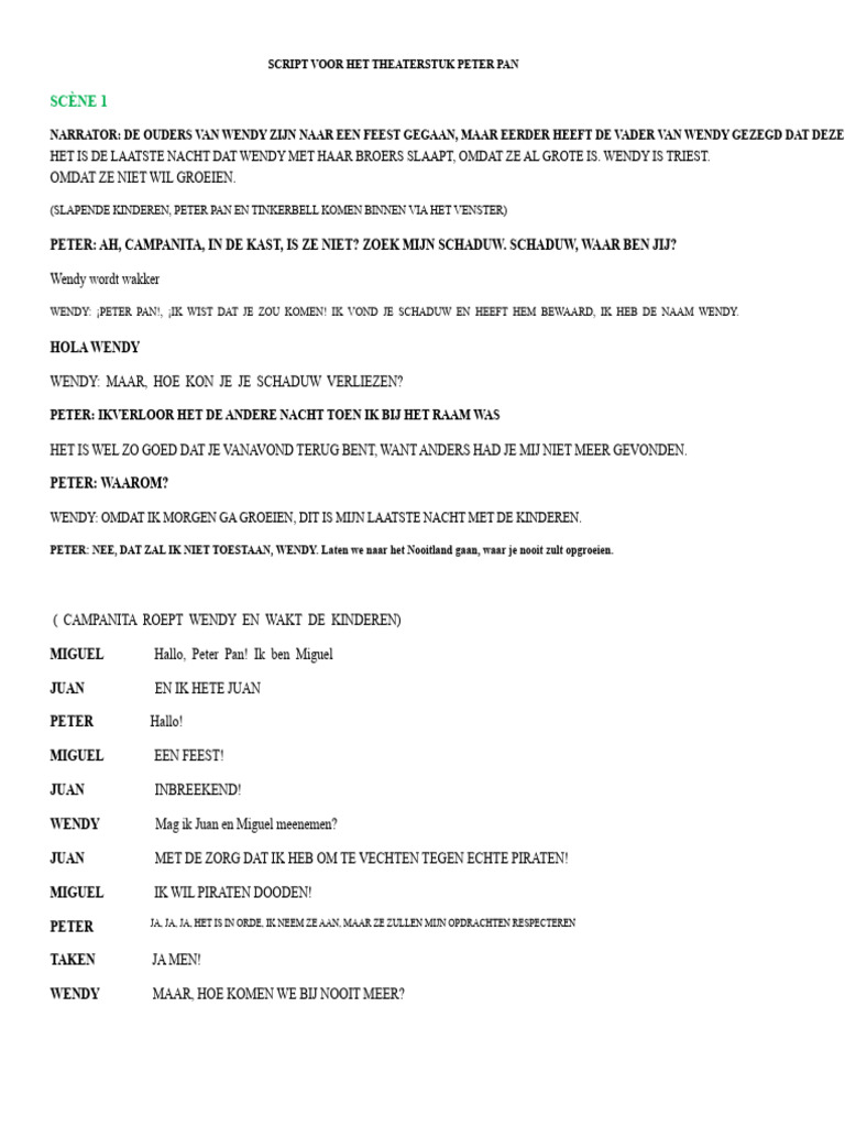 Script Peter Pan | PDF