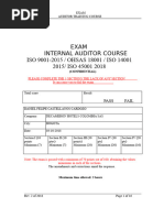 CQI-IRCA Lead Auditor Exam Framework | PDF | Teaching Methods ...