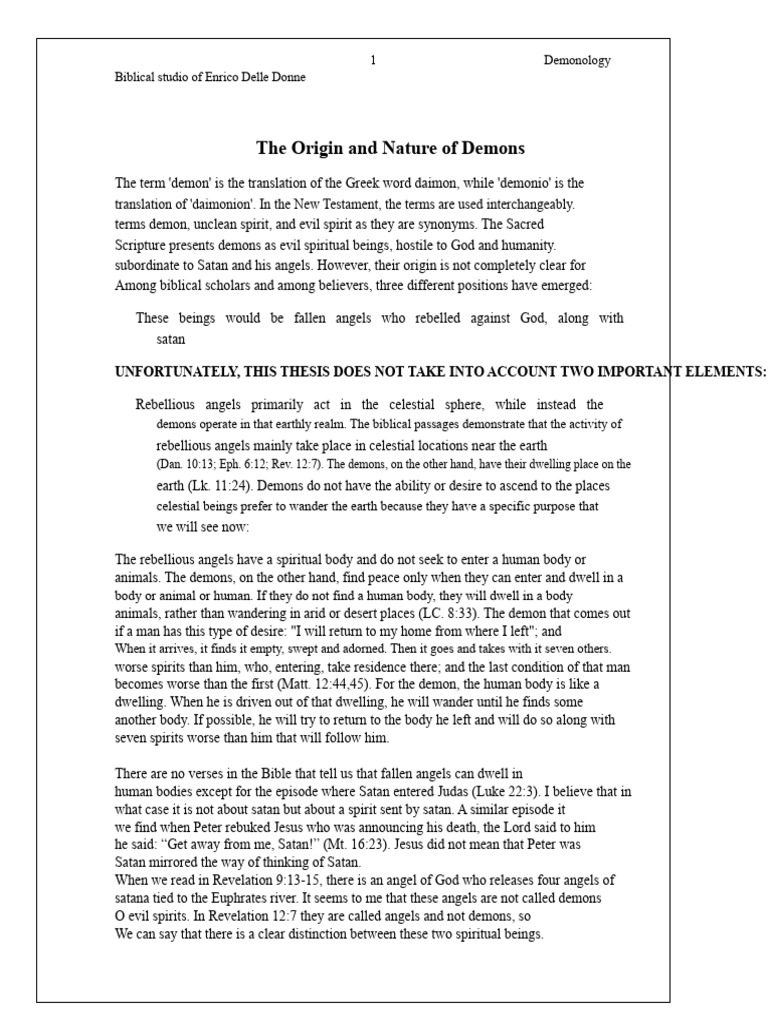 Understanding Demons in Scripture | PDF | Demons | Fallen Angels