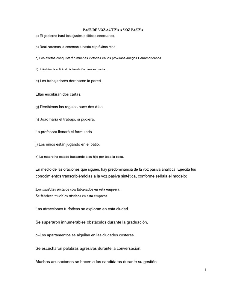 Voz Pasiva | PDF | Gramática | Morfología