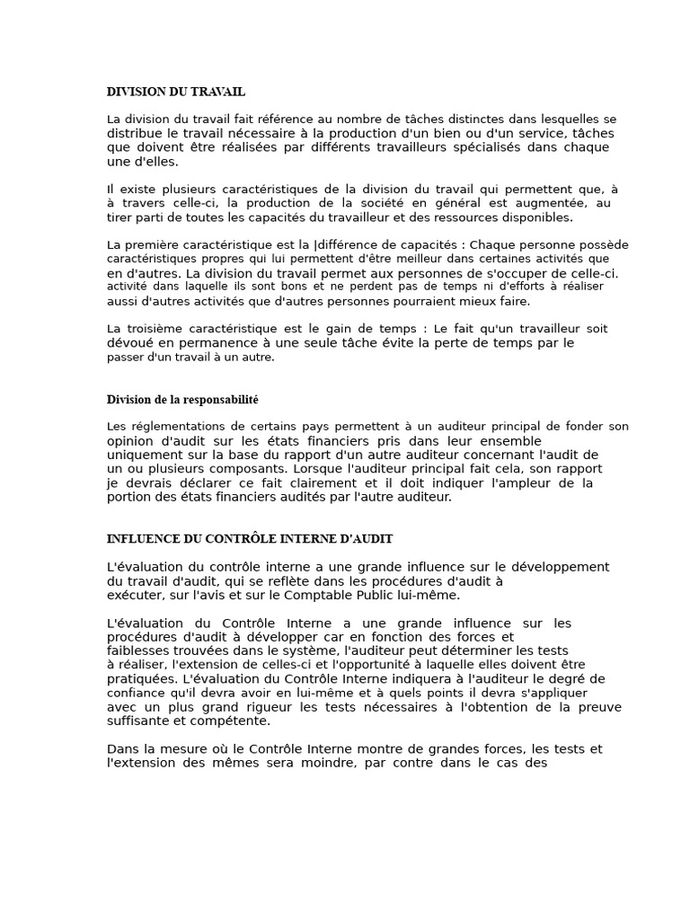 Comprendre la division du travail et son impact | PDF | Contrôle ...