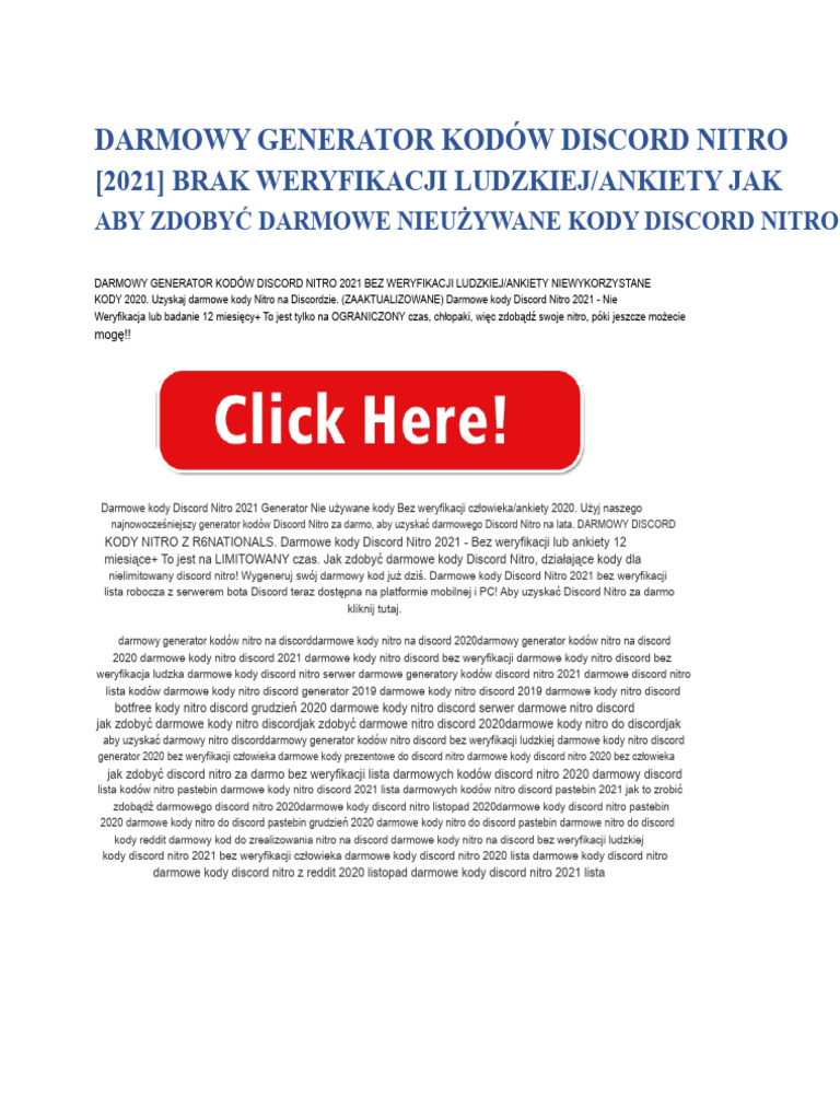Darmowe Kody Nitro Discord | PDF