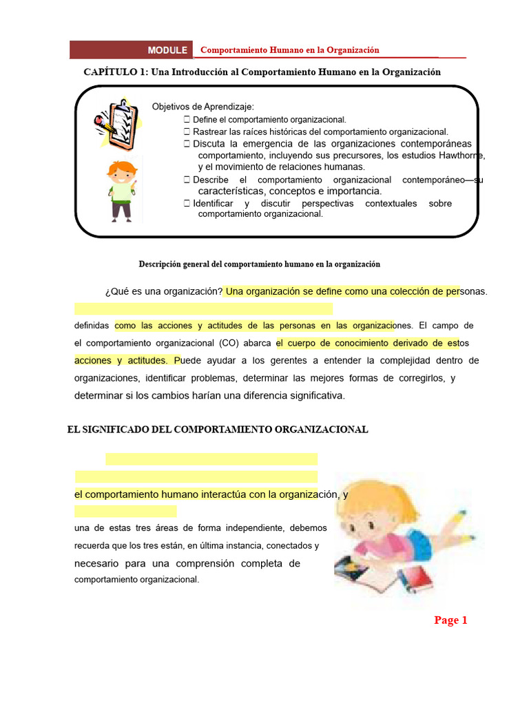 Capítulo 1 - Una introducción al comportamiento humano en la organización | PDF | Comportamiento ...