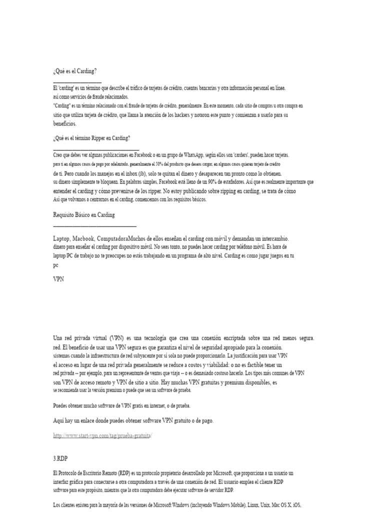 Tutorial de Carding de Qdoc - Tips | PDF | Red privada virtual | Suplantación de identidad