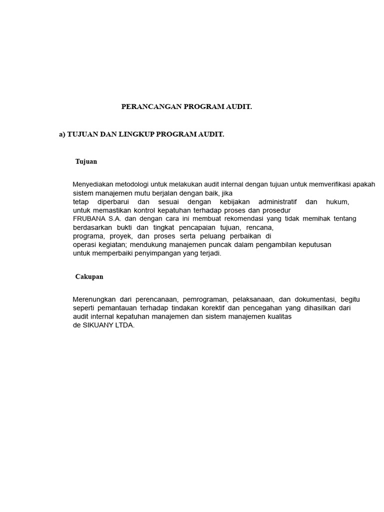 Desain Program Audit | PDF