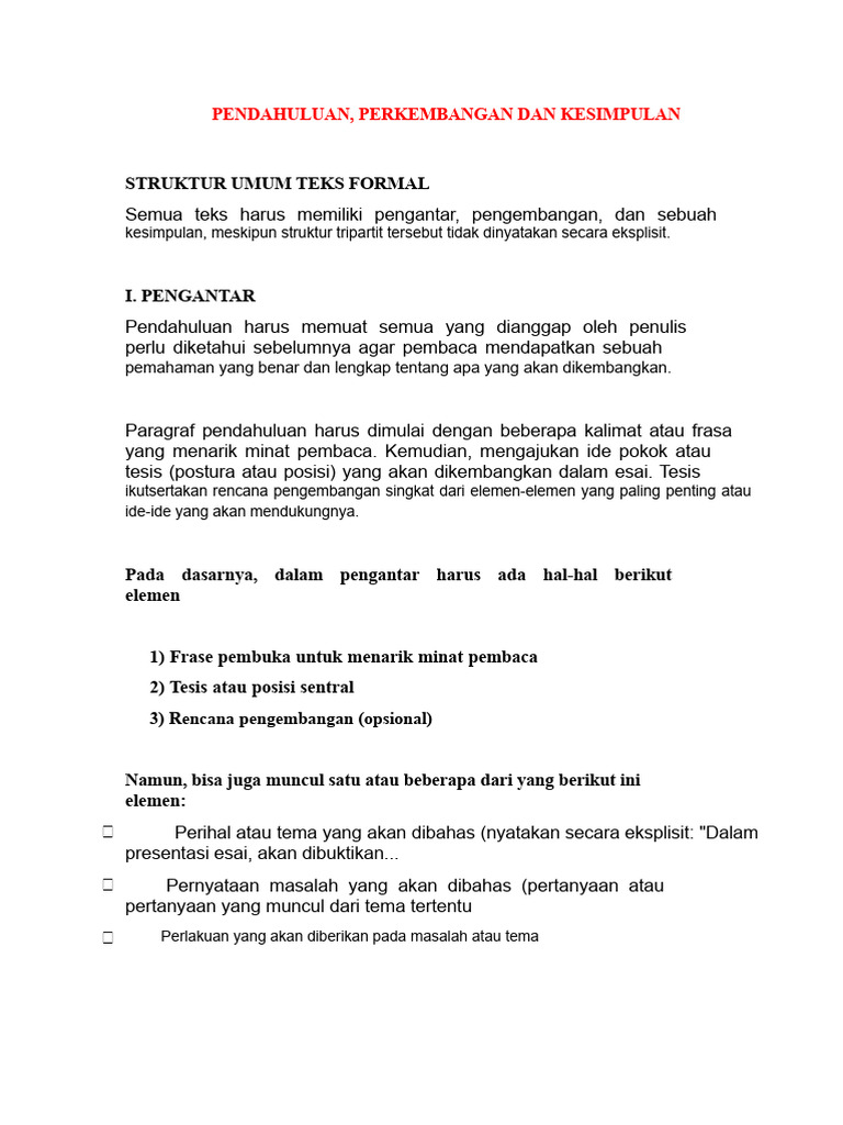 Struktur Teks Formal Esai yang Efektif | PDF