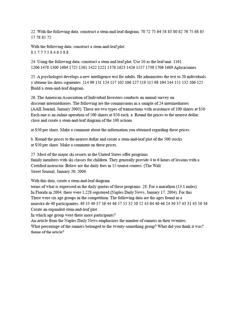 Statistics Exercises 2 | PDF