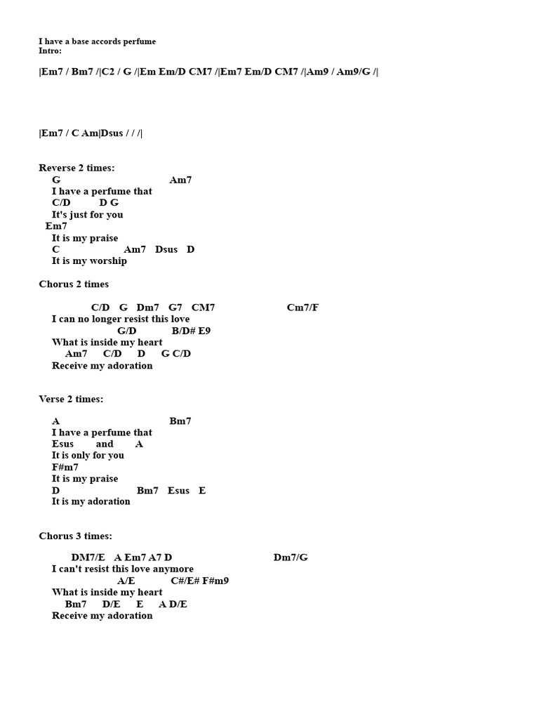 I Have A Base Chord Perfume. | PDF
