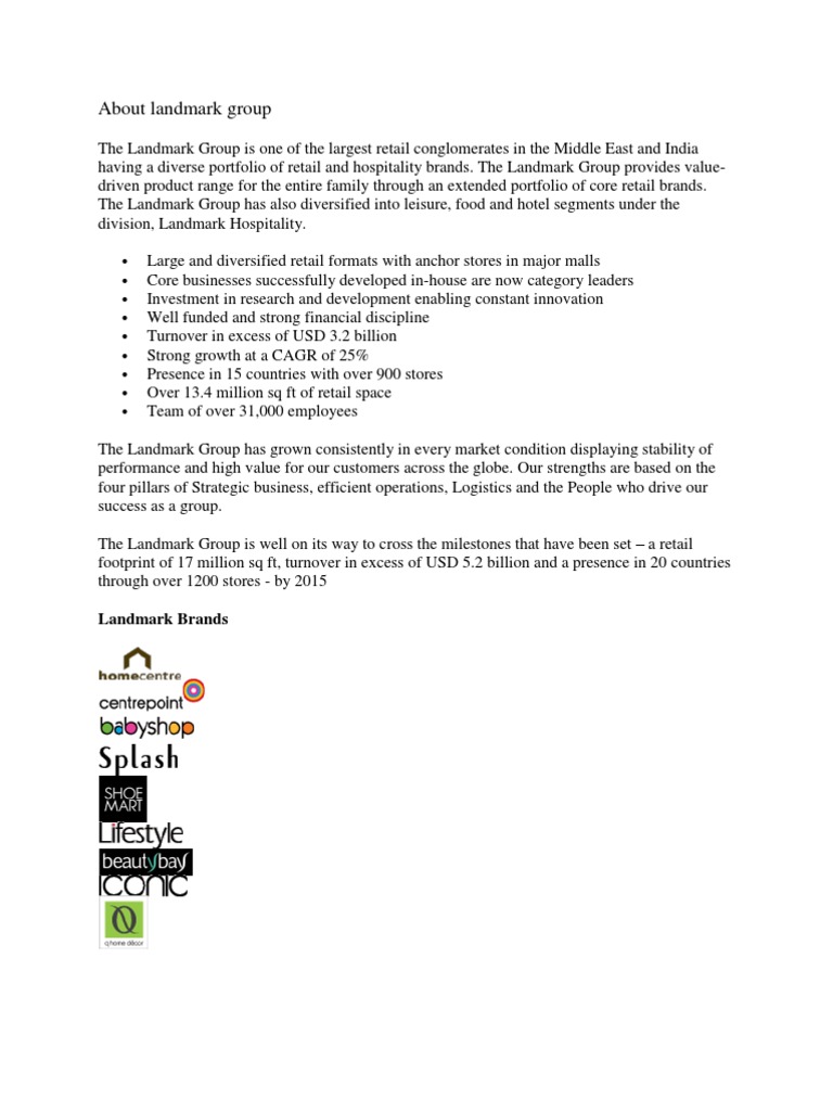 About Landmark Group | PDF | Retail | Sales