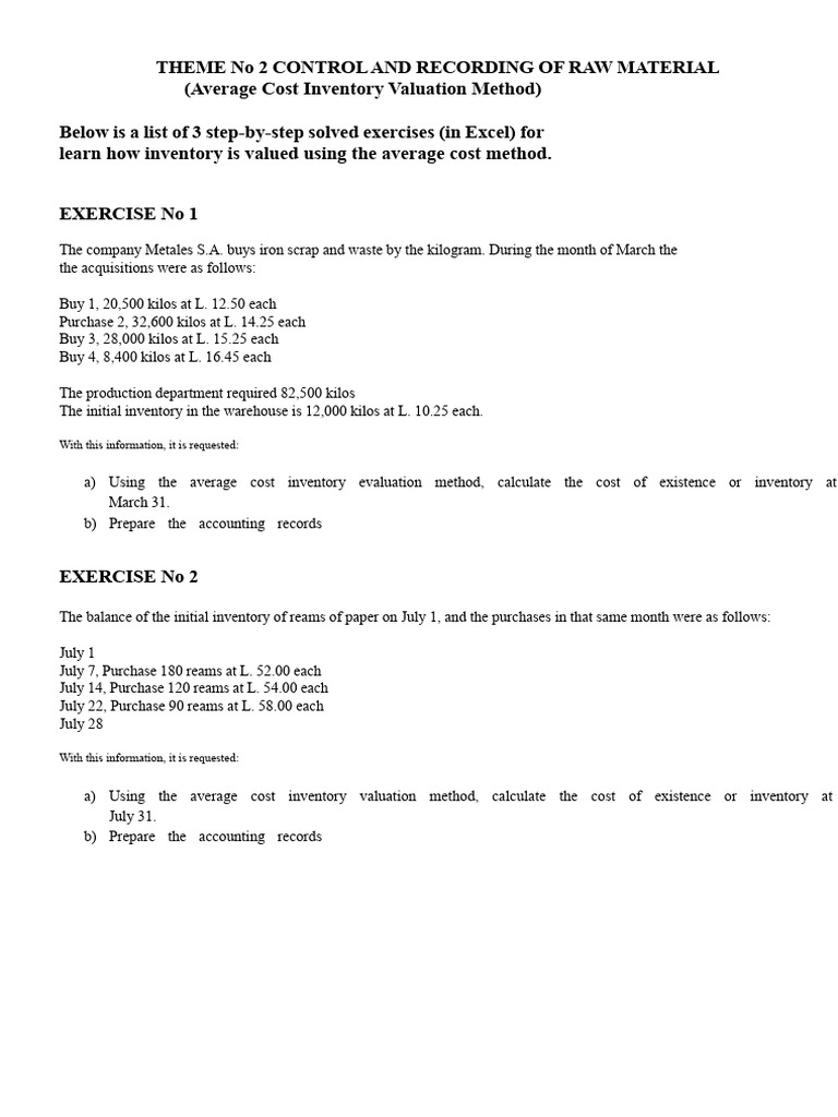Average Cost Inventory Valuation Guide | PDF