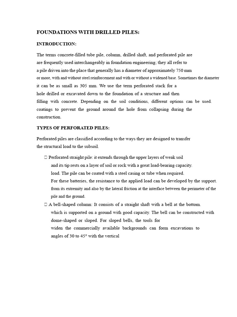 Foundations With Bored Piles | PDF | Building Engineering | Civil ...