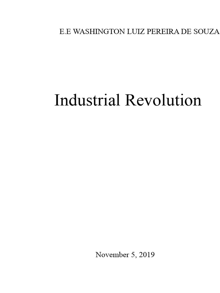 Overview of the Industrial Revolution | PDF | Industrial Revolution ...
