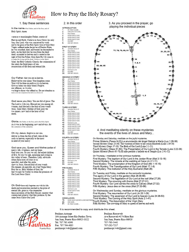 How to Pray the Holy Rosary Guide | PDF | God In Christianity | Lord's ...