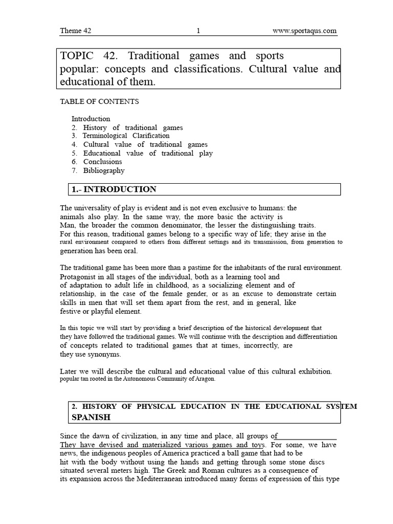 Theme 42 Traditional Games | PDF | Folklore | Knowledge