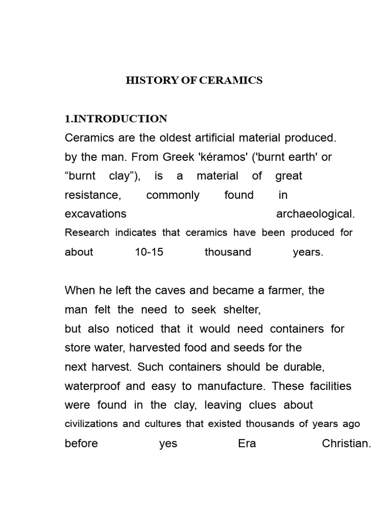Evolution and History of Ceramics | PDF | Pottery | Tile