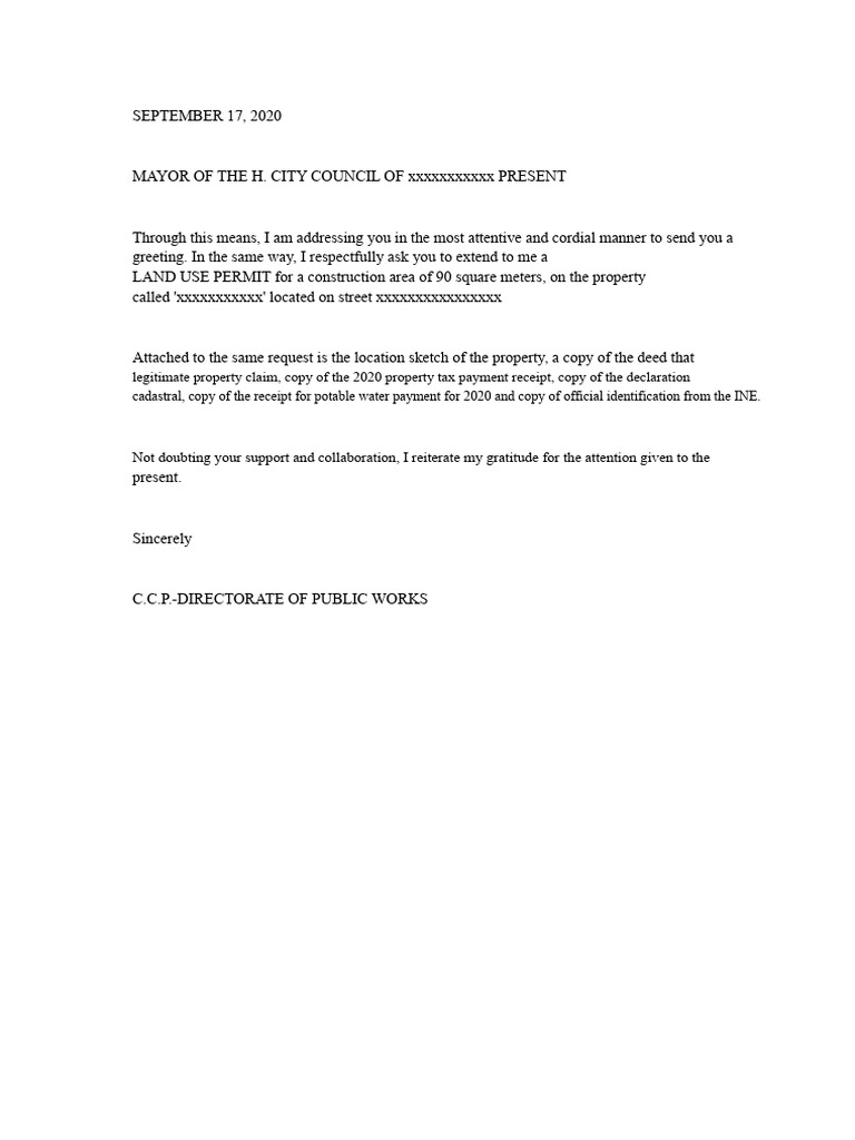 Land Use Permit Application Request | PDF