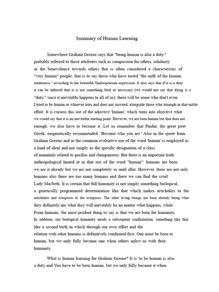 Summary of Human Learning | PDF | Learning | Chimpanzee