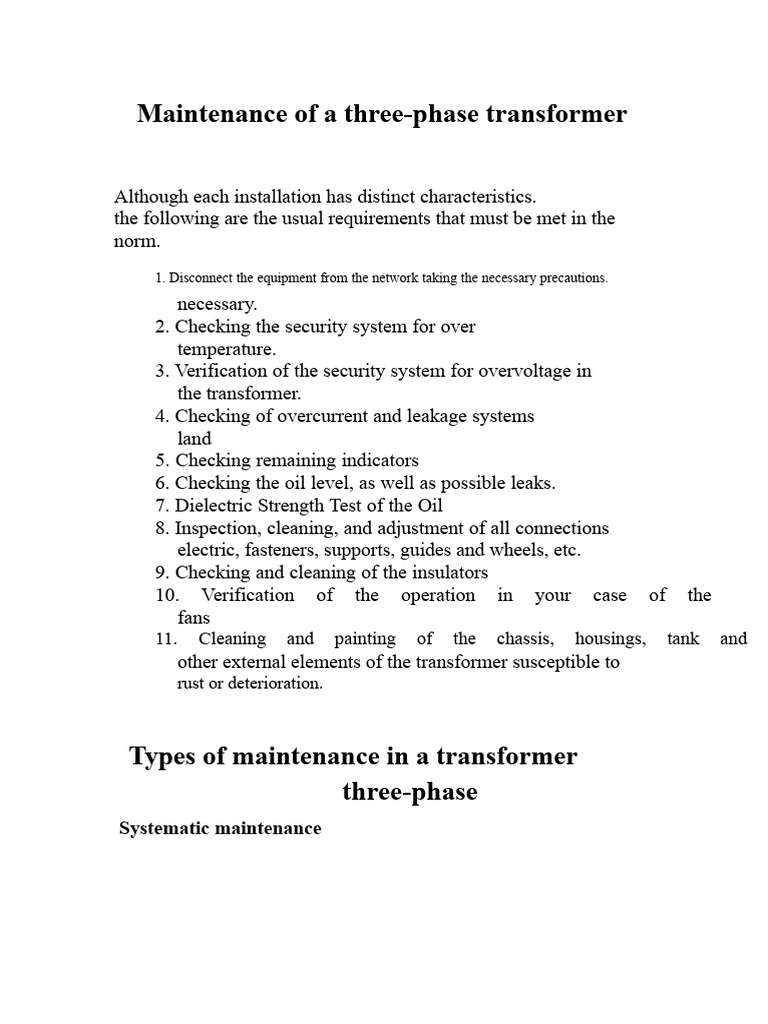 Maintenance of Three-Phase Transformer - Lopez Huerta Sureyma Y. | PDF ...