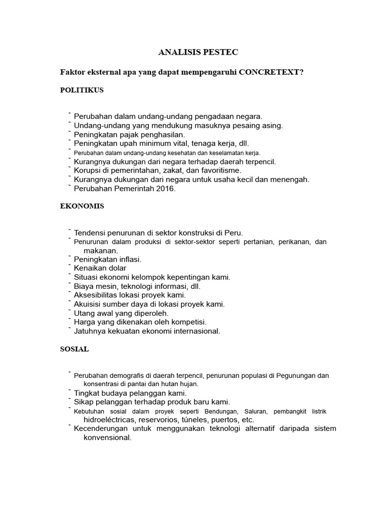 Analisis Pestec | PDF