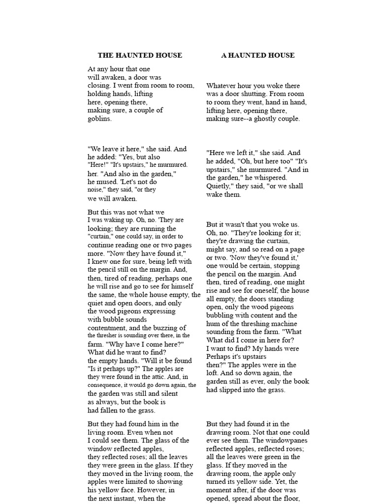 Haunted House - Virginia Woolf | PDF | The Raven | Mrs Dalloway