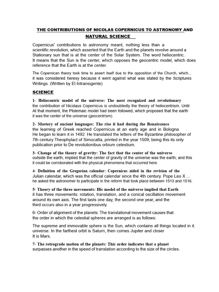 Copernicus: Revolutionizing Astronomy | PDF | Heliocentrism | Nicolaus ...