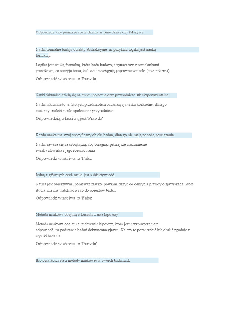 Kwestionariusz Tydzień 2 | PDF