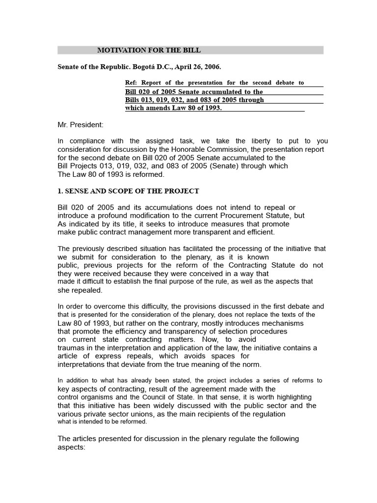 Reforming Colombia's Procurement Law 80 | PDF | Justice | Crime & Violence