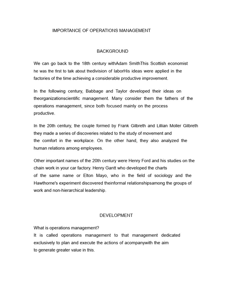 Importance of Operations Management | PDF | Operations Management | Goods