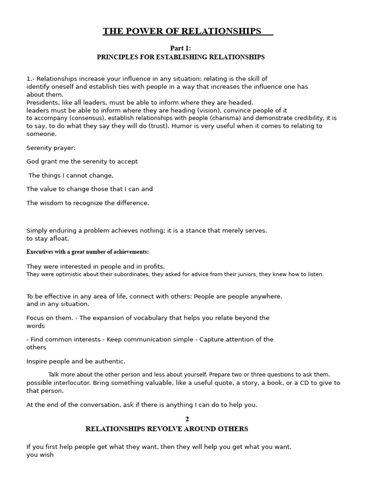 Building Effective Relationships for Influence | PDF | Communication ...