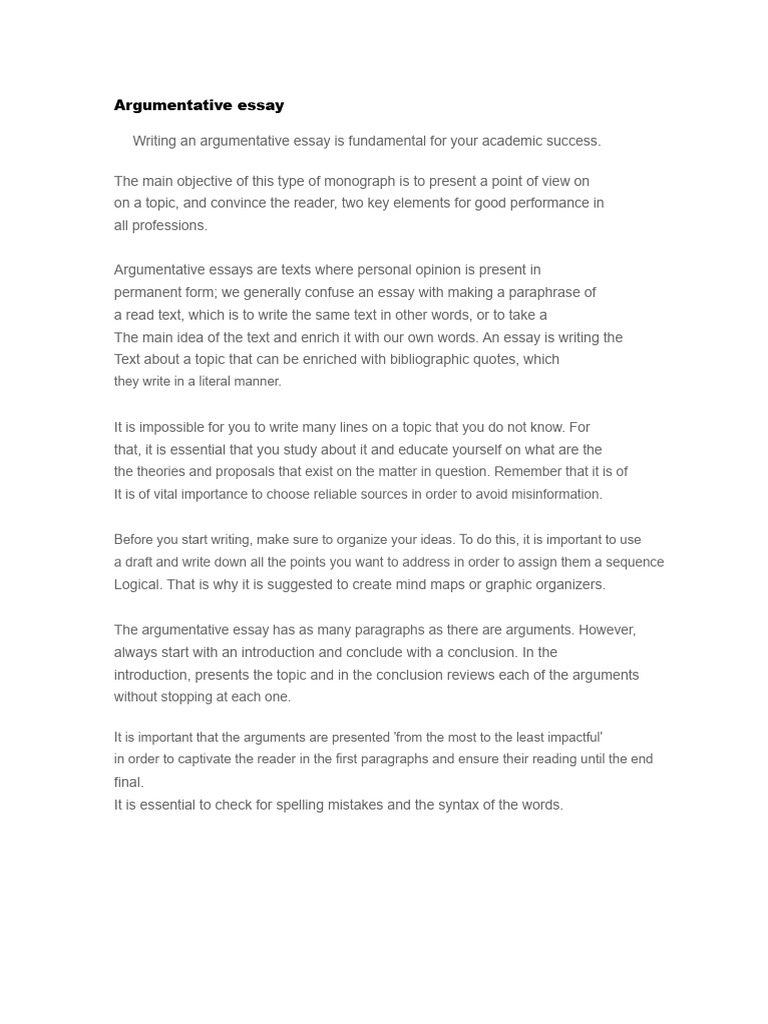 Argumentative Essay | PDF