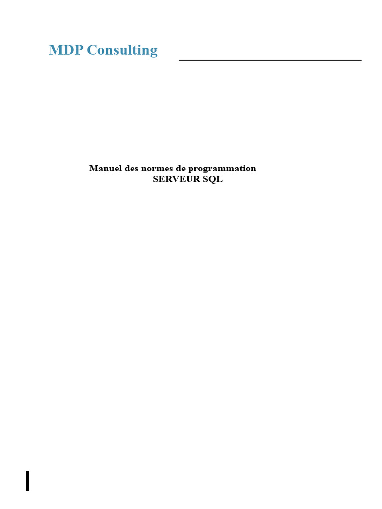 Normes de Programmation SQL SERVER | PDF | Bases de données | SQL