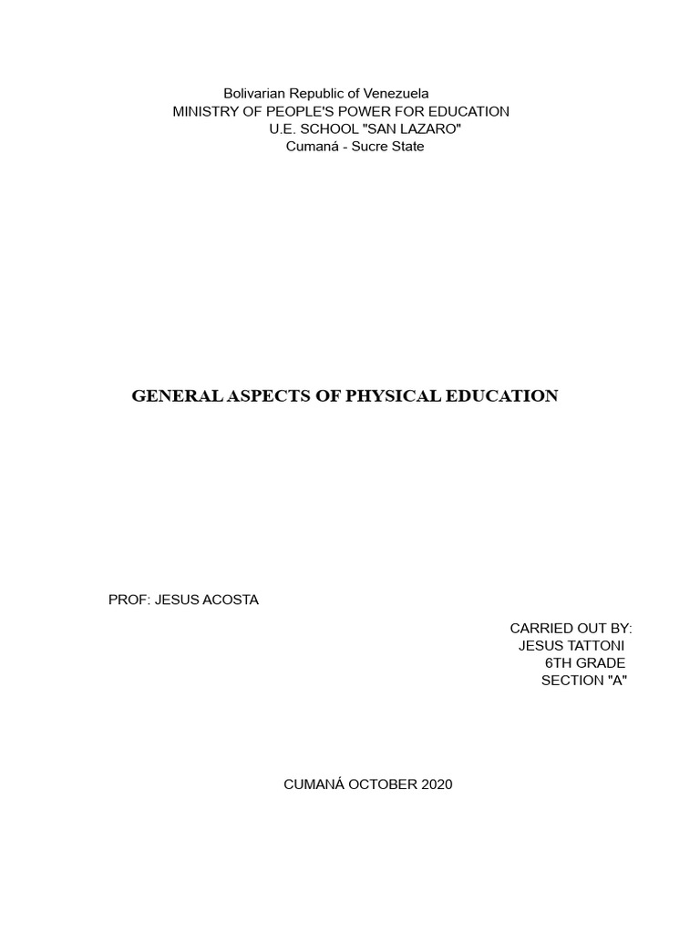 Essential Aspects of Physical Education | PDF | Anatomical Terms Of ...