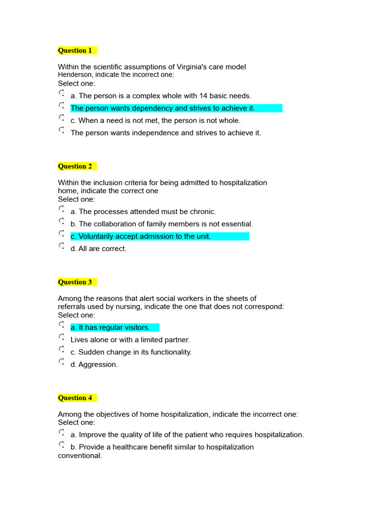 II Exam II - 20 Questions in Nursing Management | PDF | Hospital | Nursing