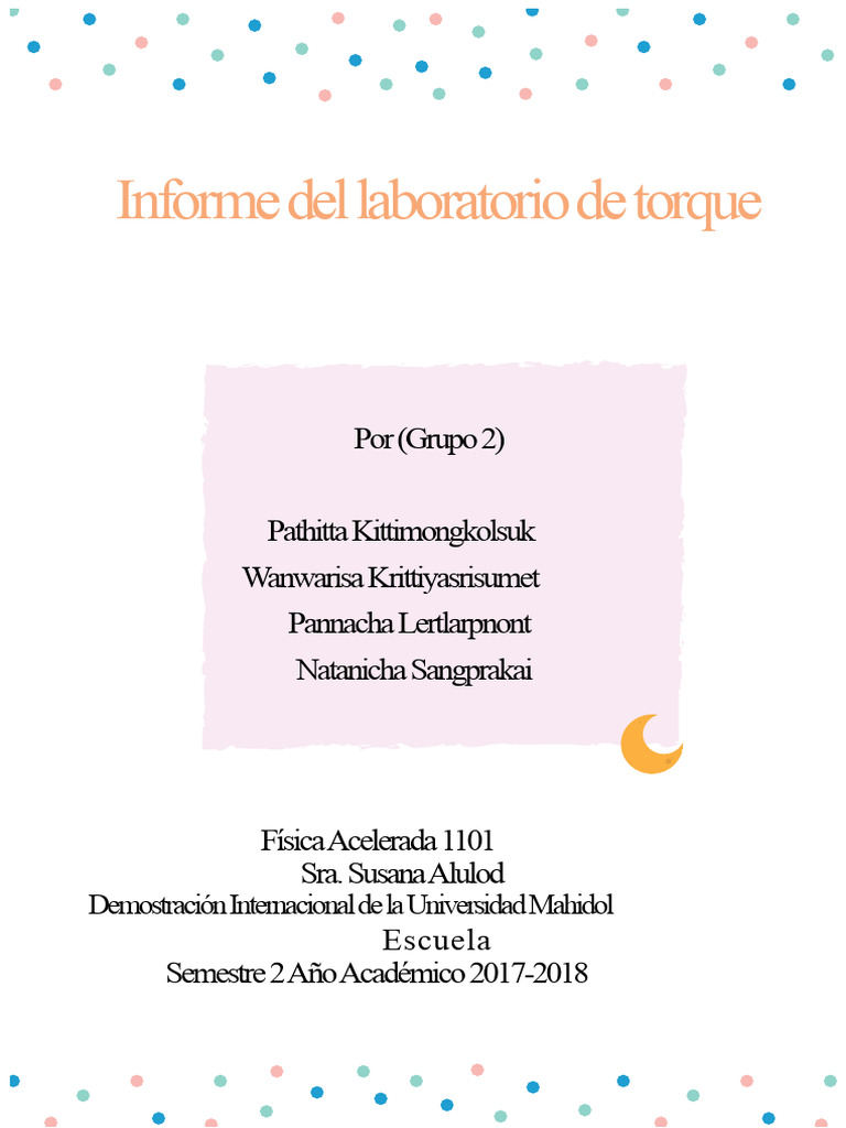 Informe de Laboratorio de Torque | PDF | Esfuerzo de torsión | Mecanica ...