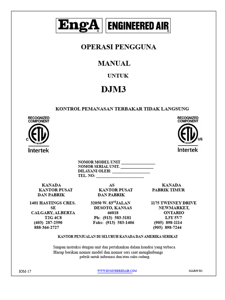 Manual Operasi DJM3 Kontrol Pemanas | PDF