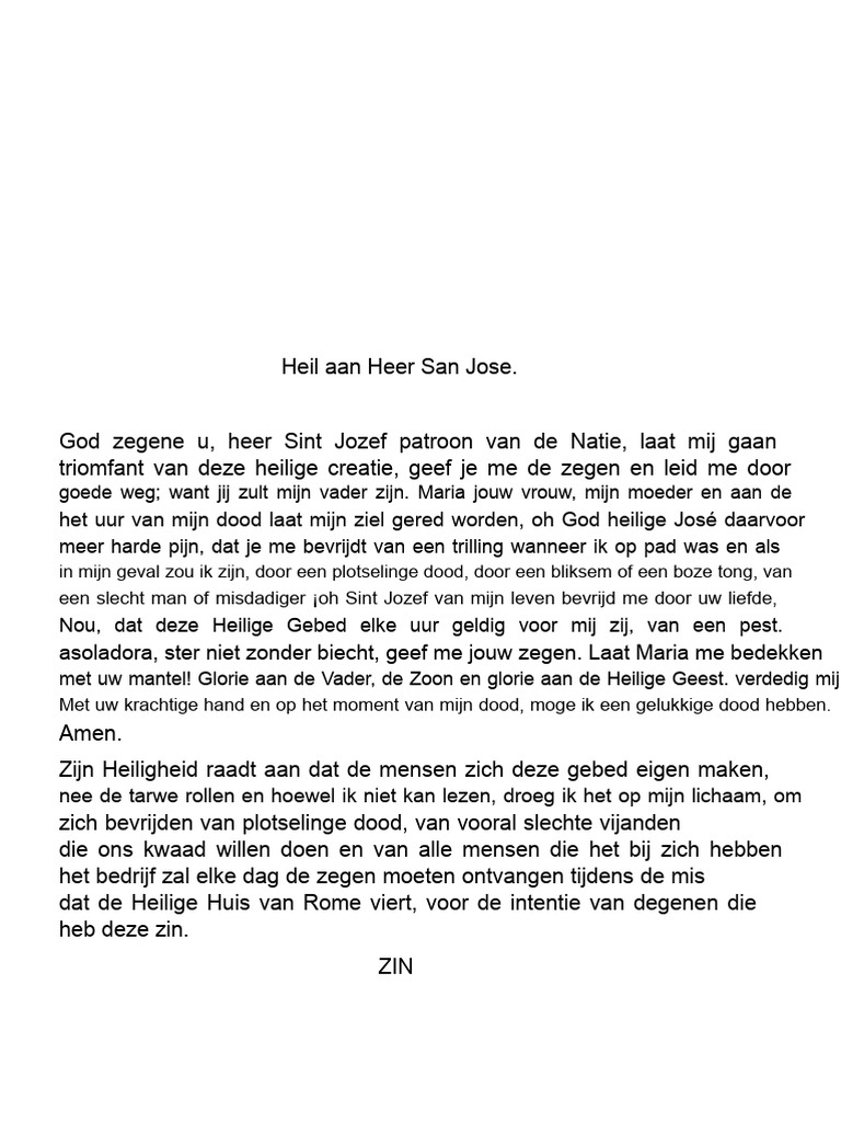 Gebed Tot Sint Jozef | PDF