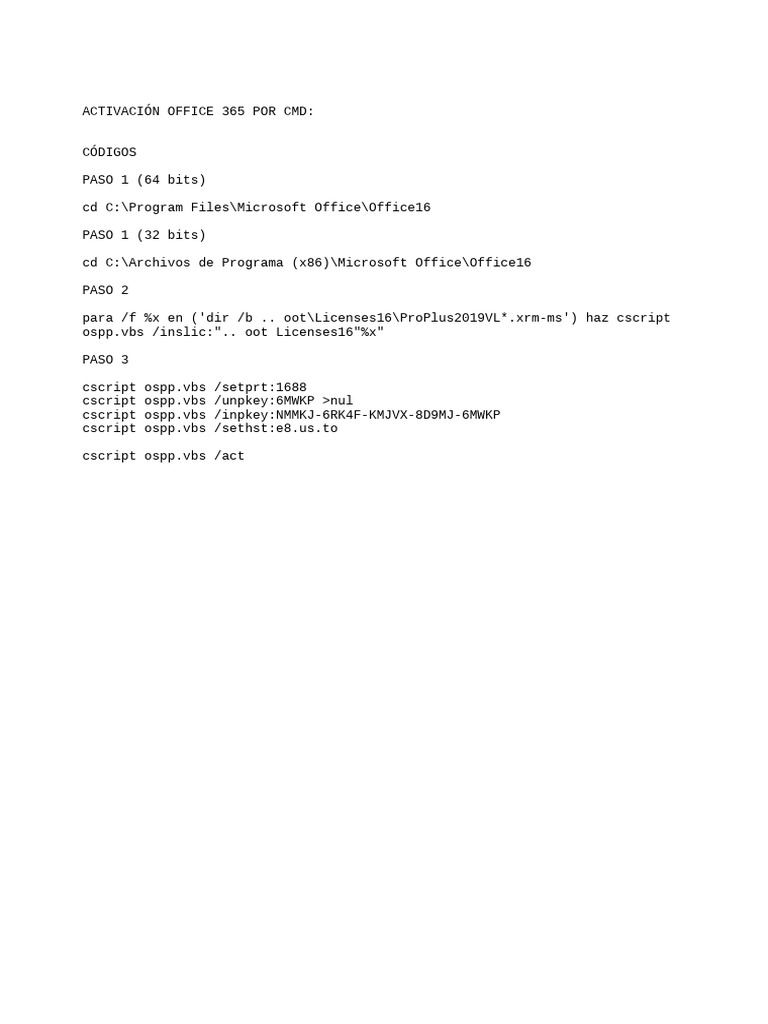 Office 365 CMD Commands | PDF