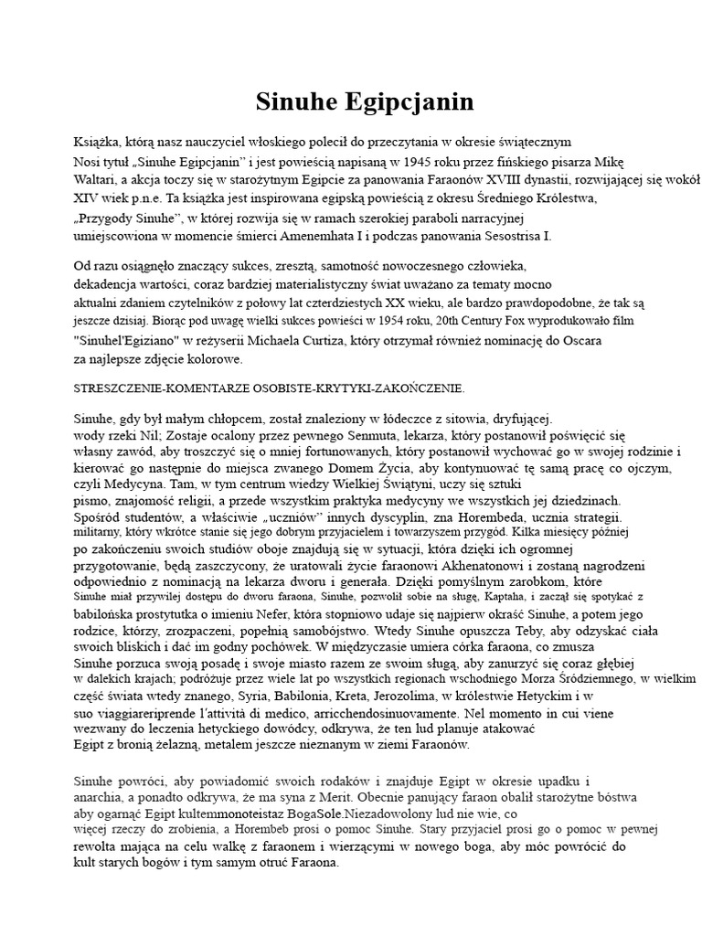 Sinuhe | PDF