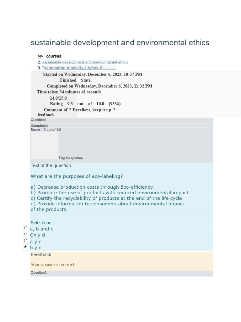 Sustainable Development Ethics Course | PDF | Environmental Ethics ...