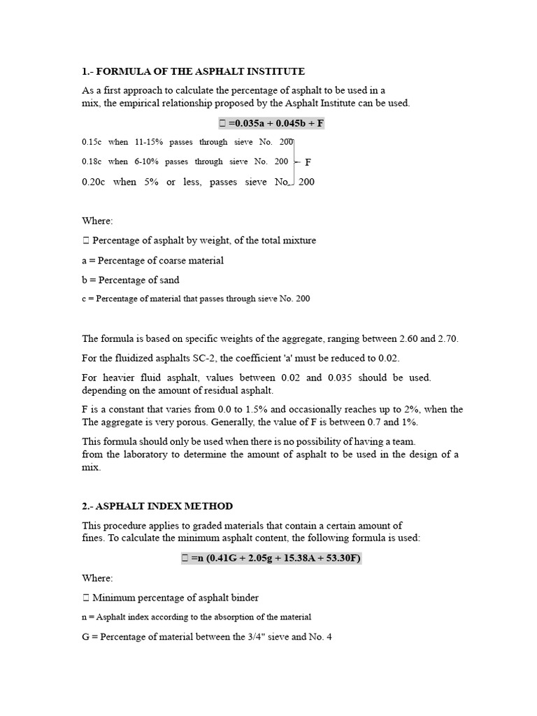 Asphalt Content Calculation Methods | PDF | Gravel | Construction Aggregate