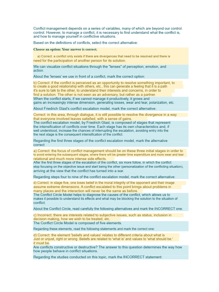 Conflict Management and Negotiation | PDF | Negotiation | Conflict ...