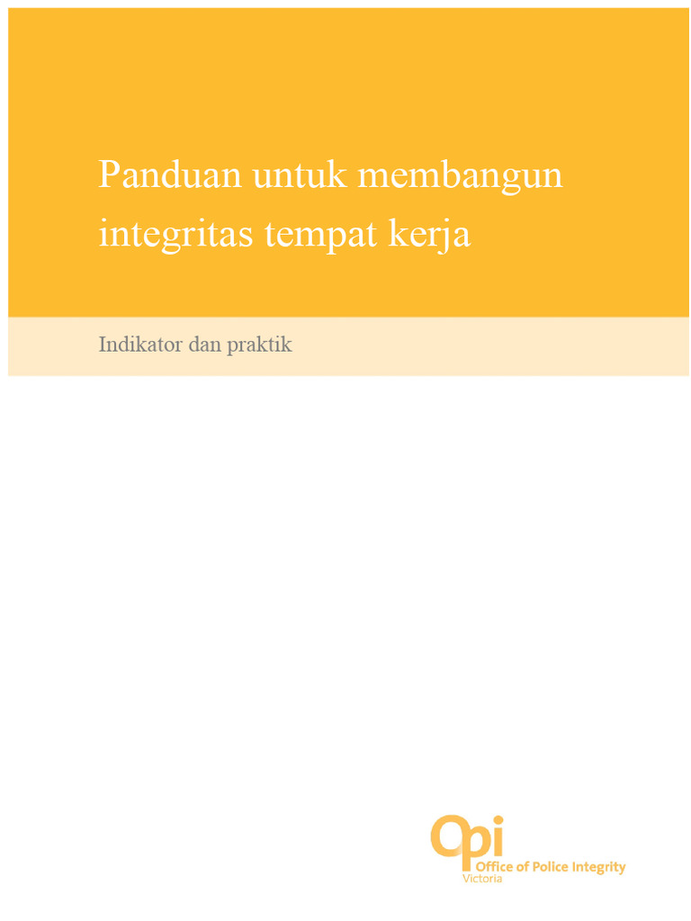Membangun Integritas Tempat Kerja Polisi | PDF
